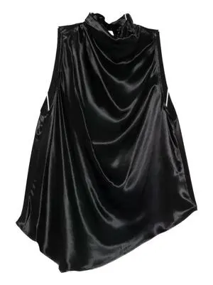 Erika Cavallini Brian Draped High-neck Top - Black