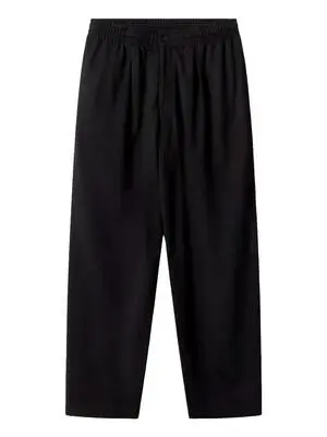 Maison Kitsuné Logo-embroidered Pleated Trousers - Black