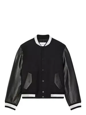 Givenchy Mix Material Blouson With Paris Patch - Black