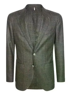 SANTANIELLO Prince Of Wales Check Blazer - Brown