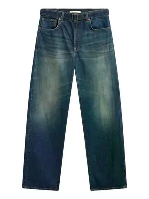 SEMICOUTURE Cynthia Belted Faded-effect Jeans - Blue