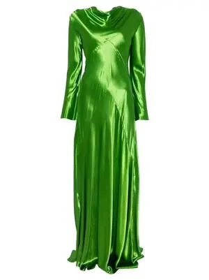 Erika Cavallini Open-back Draped Long Dress - Green