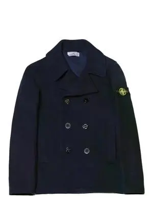 Stone Island Double-breasted Pea Coat - Blue