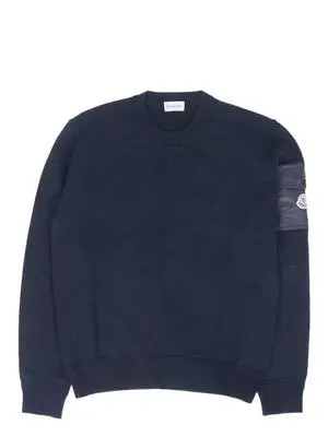 Moncler Logo-patch Crew-neck Sweater - Blue
