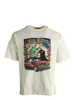 WILLY CHAVARRIA Graphic-print Distressed T-shirt - Neutrals