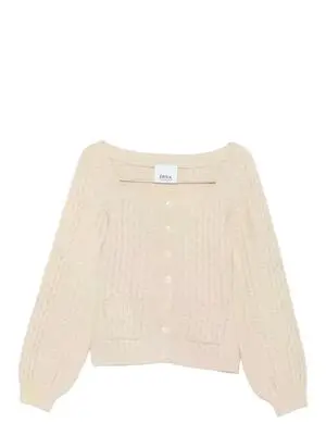 Erika Cavallini Cable-knit Square-neck Cardigan - Neutrals