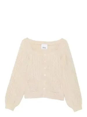 Erika Cavallini Cable-knit Square-neck Cardigan - Neutrals