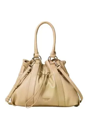 TWINSET Drawstring Grained Tote Bag - Neutrals