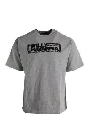 WILLY CHAVARRIA Logo-print Crew-neck T-shirt - Grey