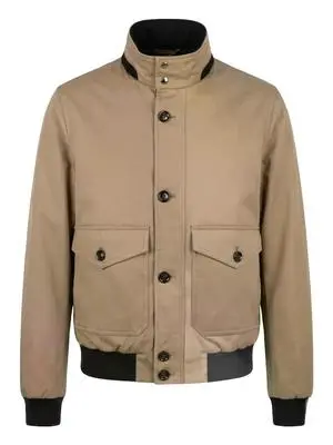 MOORER Koller Button-up Bomber Jacket Neutrals