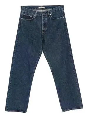 SUNFLOWER Loose Logo-patch Straight-leg Jeans - Blue