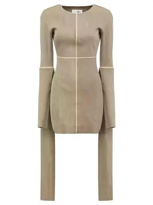 MAISON MARGIELA Exposed-seam Knitted Minidress - Neutrals