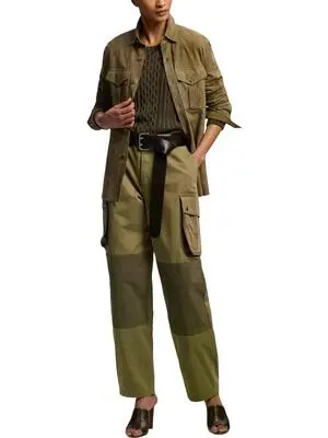 Ralph Lauren Button-up Suede Shirt Green