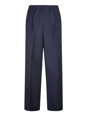 CELLAR DOOR Elasticated-waistband Pleated Trousers - Blue