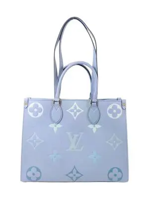 LOUIS VUITTON Mm Monogram Empreinte On The Go Tote Bag Blue