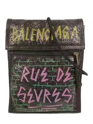 Balenciaga Graffiti Explorer Cross Body Bag - Black