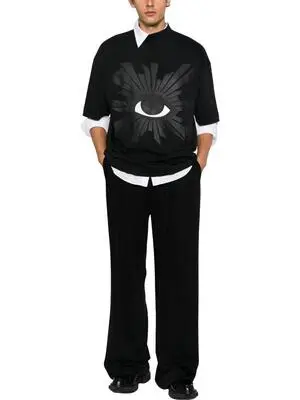 HOUSE OF ERRORS Graphic-print High-neck T-shirt - Black