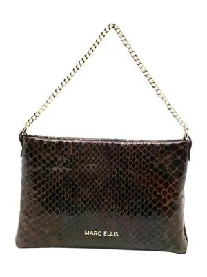 MARC ELLIS Ester Py Snake-effect Leather Shoulder Bag - Brown