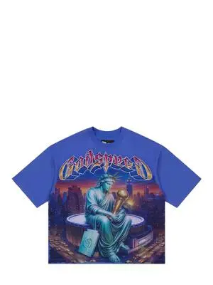GODSPEED Graphic-print Cotton T-shirt - Blue