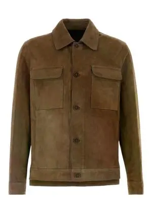 SALVATORE SANTORO Suede Shirt Jacket - Brown