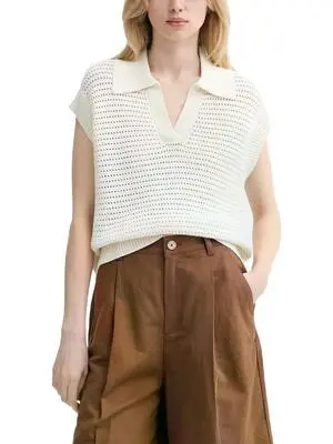 Marc O'polo Open-knit V-neck Vest - Neutrals