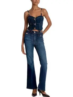 FRACOMINA Chain-link Flared Jeans - Blue