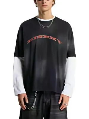 MISBHV Logo-print Faded-effect T-shirt - Black