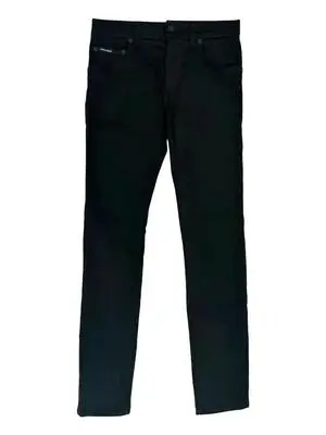 Dolce & Gabbana Logo-patch Slim-fit Jeans - Black