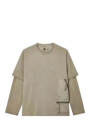 Izzue Layered Zip-pocket T-shirt - Neutrals