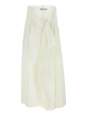 CARVEN Contrast-stitch Draped Skirt