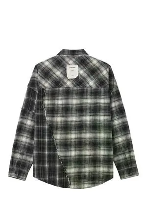 FIVE CM Check Patchwork Shirt - Black