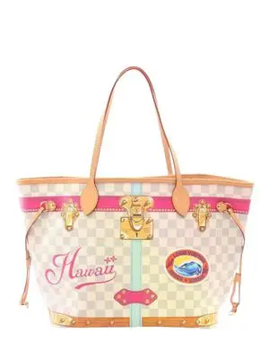 LOUIS VUITTON 2018 Damier Azur Summer Trunks Hawaii Neverfull Mm Tote Bag - White