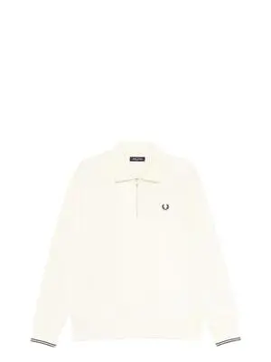Fred Perry Half-zip Collared Sweatshirt - Neutrals