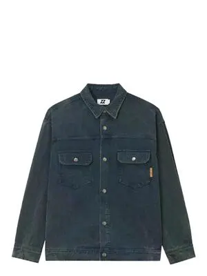 Izzue Corduroy-texture Patch-pocket Jacket - Blue