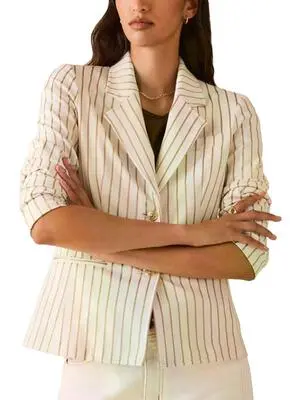 PENNYBLACK Americana Pinstripe-pattern Blazer - Neutrals