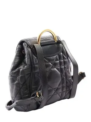 Dior 2000-2026 Small Lambskin Macrocannage Caro Backpack - Black