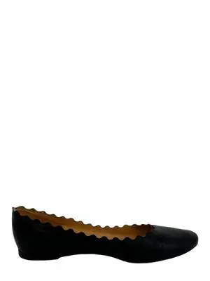 Chloé Lauren Scalloped Ballet Flats Black