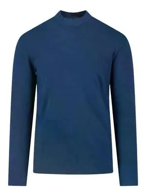 JIL SANDER Long-sleeve Mock-neck T-shirt - Blue