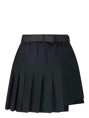 SACAI Belted Pleated Mini Skirt