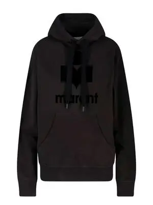 MARANT ETOILE Mansel Logo-print Drawstring Hoodie - Black
