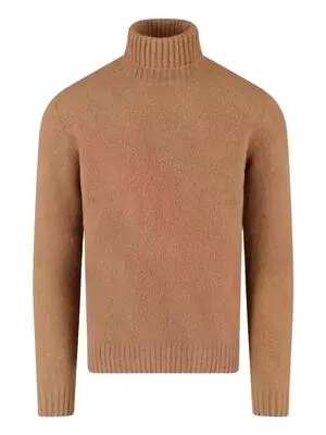 DRUMOHR Roll-neck Wool Sweater - Brown