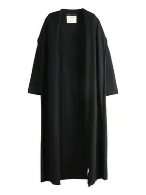 Frenckenberger Shawl-collar Open-front Cardigan - Black