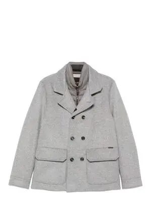 MOORER Double-breasted Notched-lapel Jacket - Grey