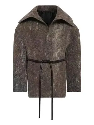 Rick Owens Dracucollar Felted Jacket - Brown
