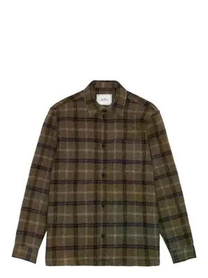 LES DEUX Caribou Check-pattern Button-up Jacket - Brown