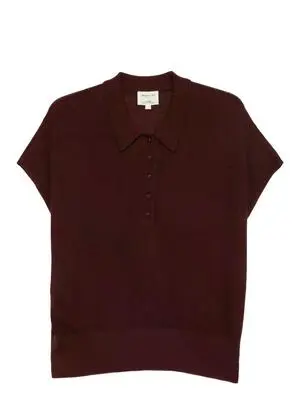 MAISON123 Button-up Short-sleeve Polo Top