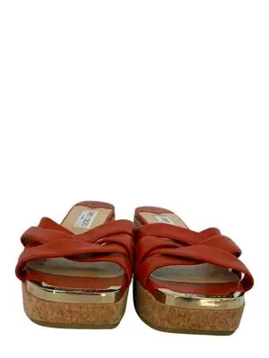 JIMMY CHOO Maribou 50 Platform Wedge Sandals