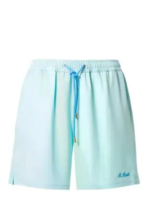 MC2 SAINT BARTH Comfort Logo-embroidered Drawstring Swim Shorts - Blue