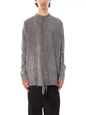 DAUB Frayed Band-collar Shirt