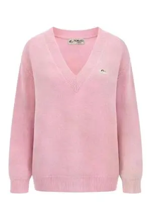 Fiorucci V-neck Patch-detail Sweater - Pink